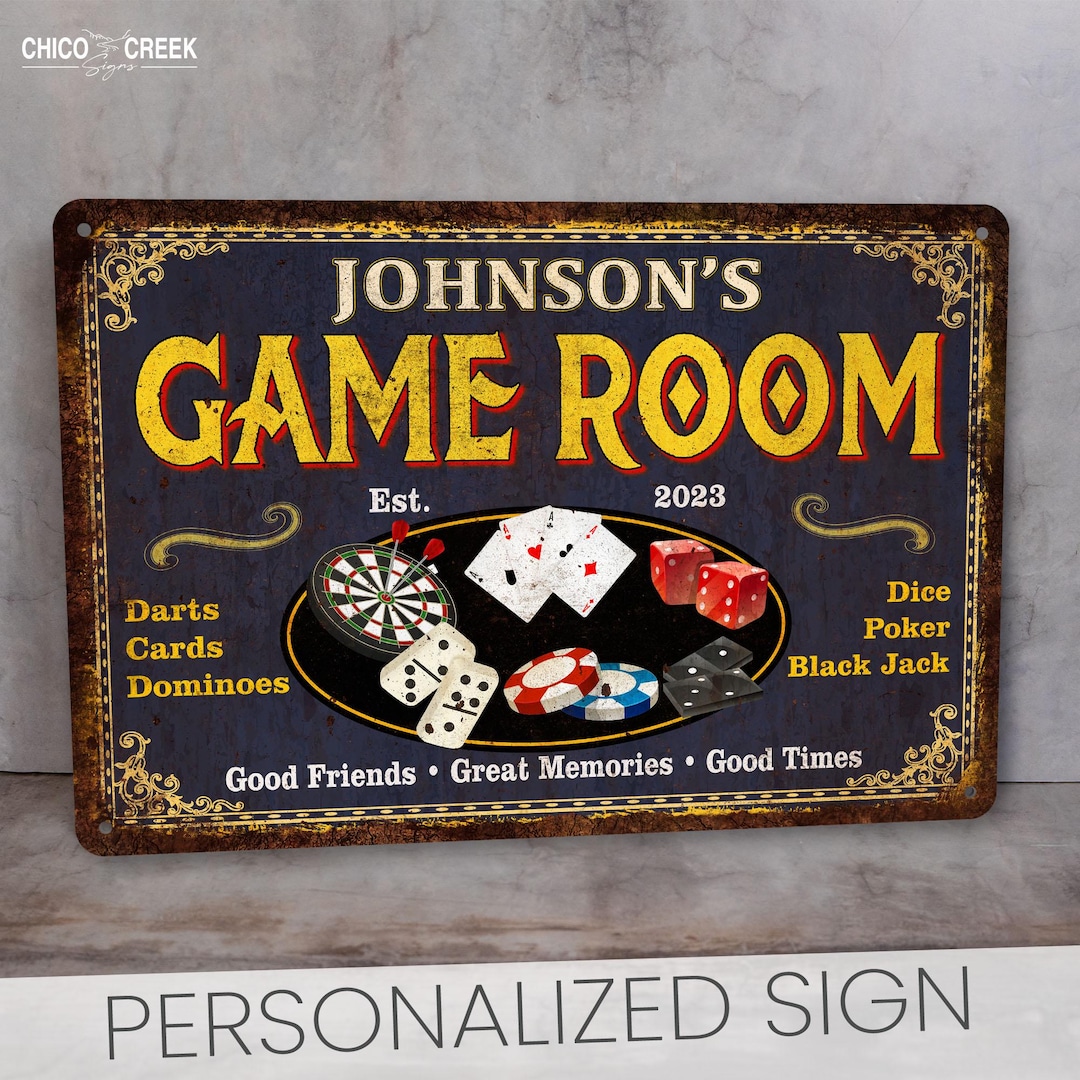 Custom Game Room Sign, Personalized Gifts, Game Room Decor, Gift for ...