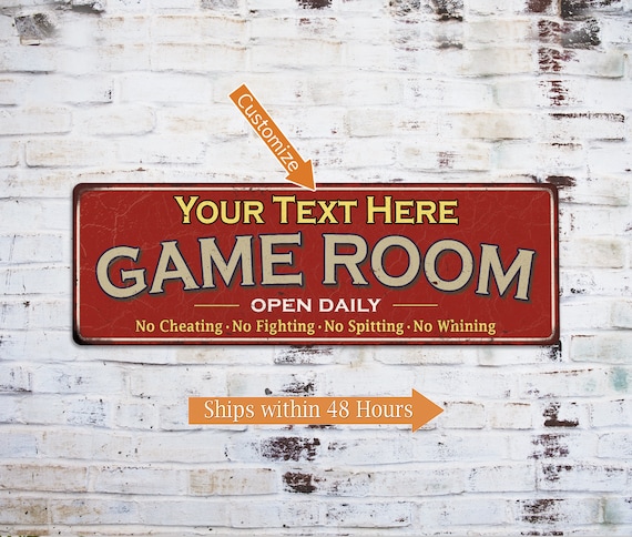 Personalized Game Room Sign Game Room Decor Vintage Looking - Etsy
