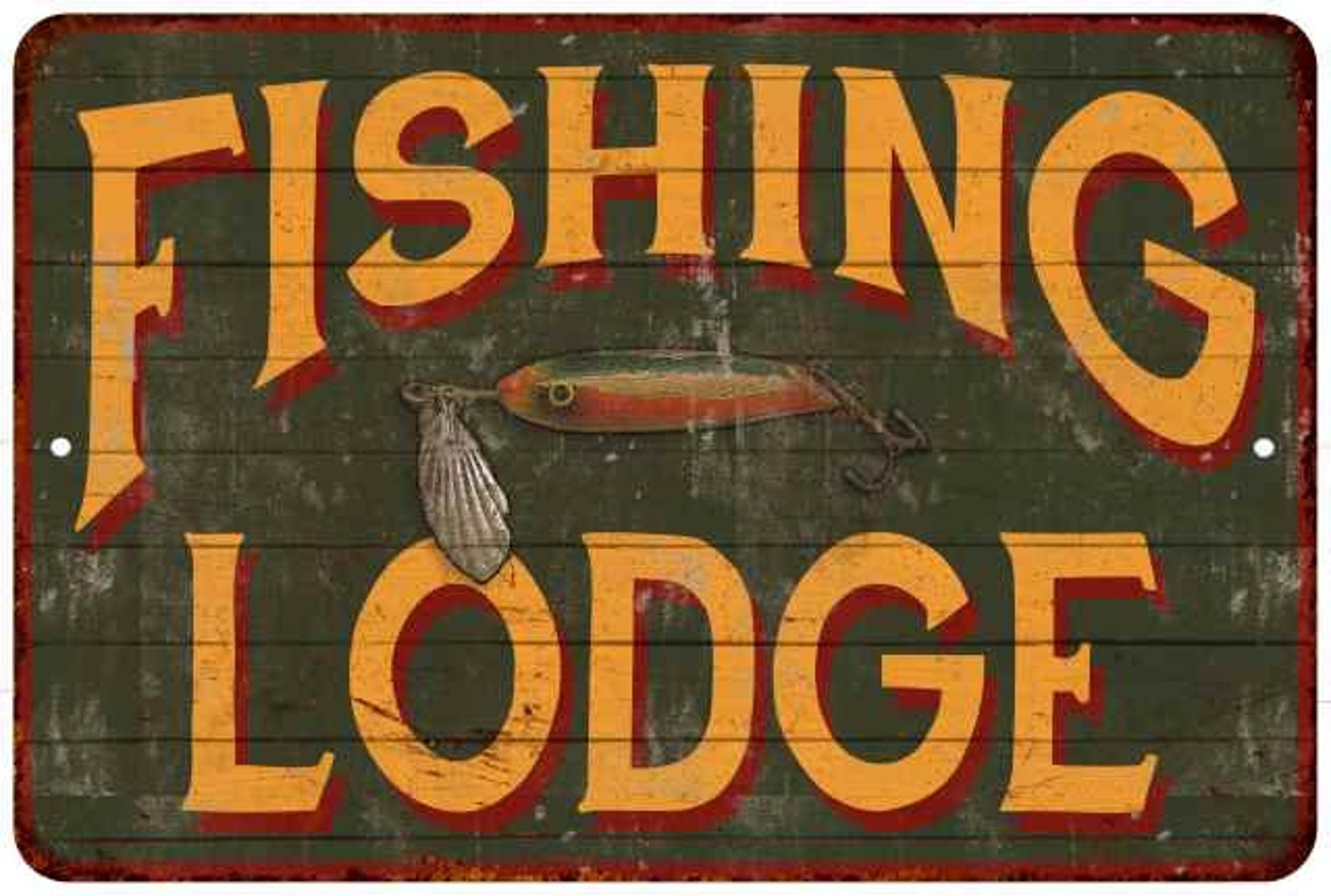 Fishing Lodge Sign, Lakehouse Decor, Vintage Signs, Gift for Him, Gift ...