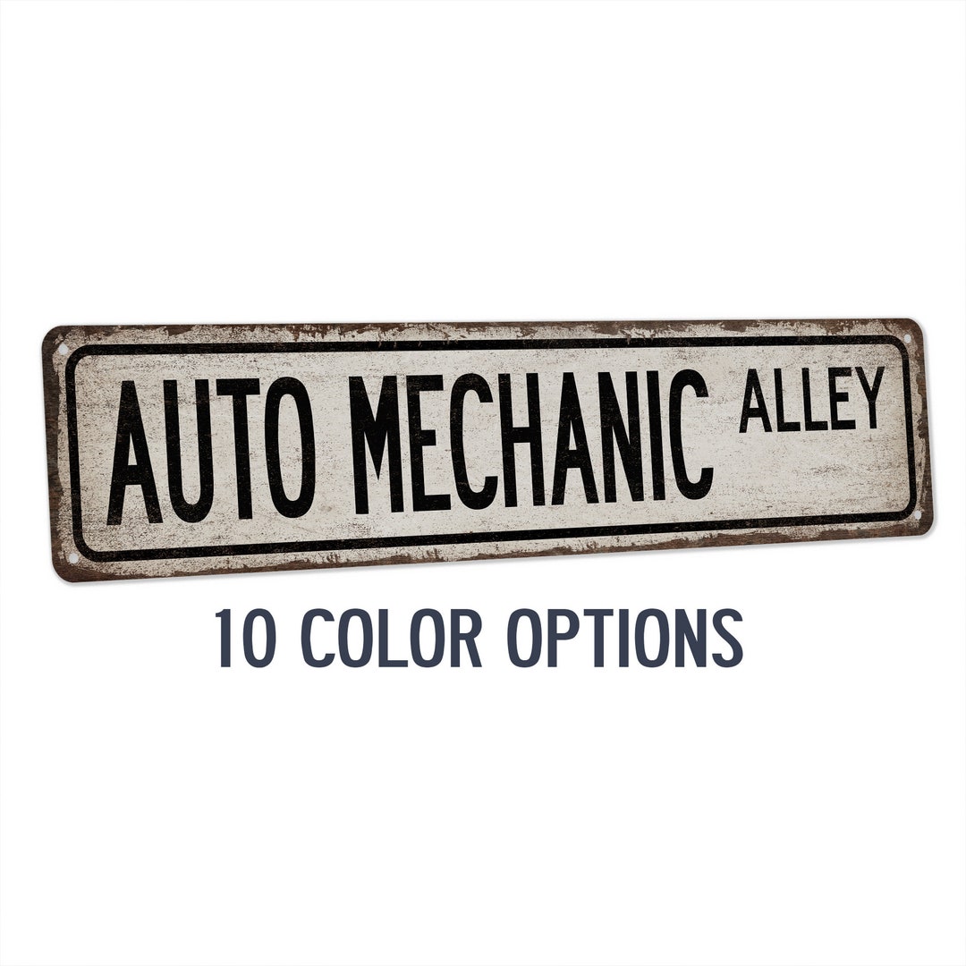 Auto Mechanic Street Sign Automotive Repair Shop Garage Decor Gift for ...