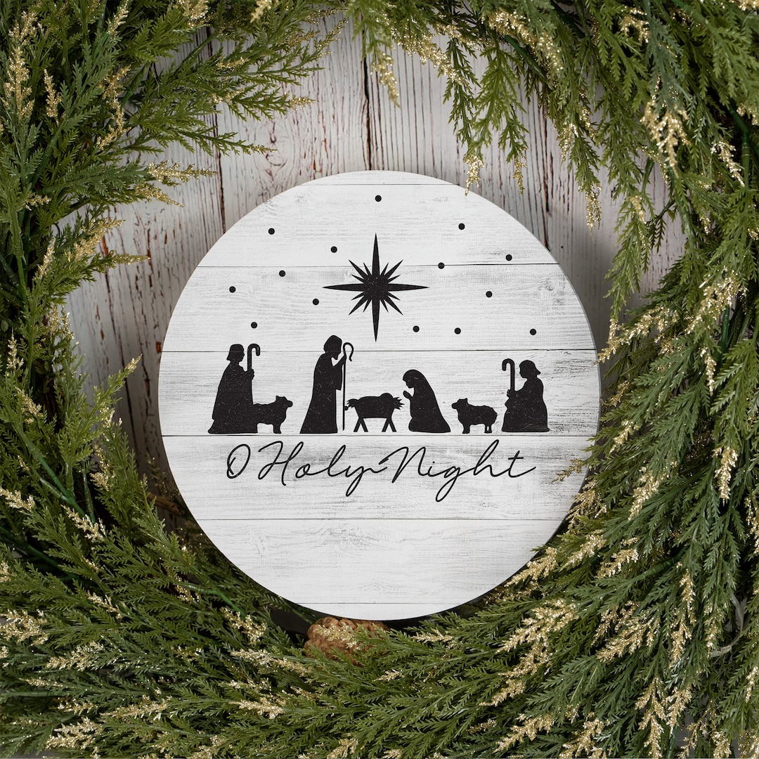 Christmas Door Sign, Nativity Scene Sign, Nativity Scene Decor ...