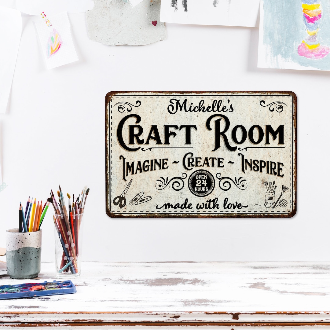 Personalized Craft Room Sign, Craft Room Decor, Gift for Her, Gift for ...