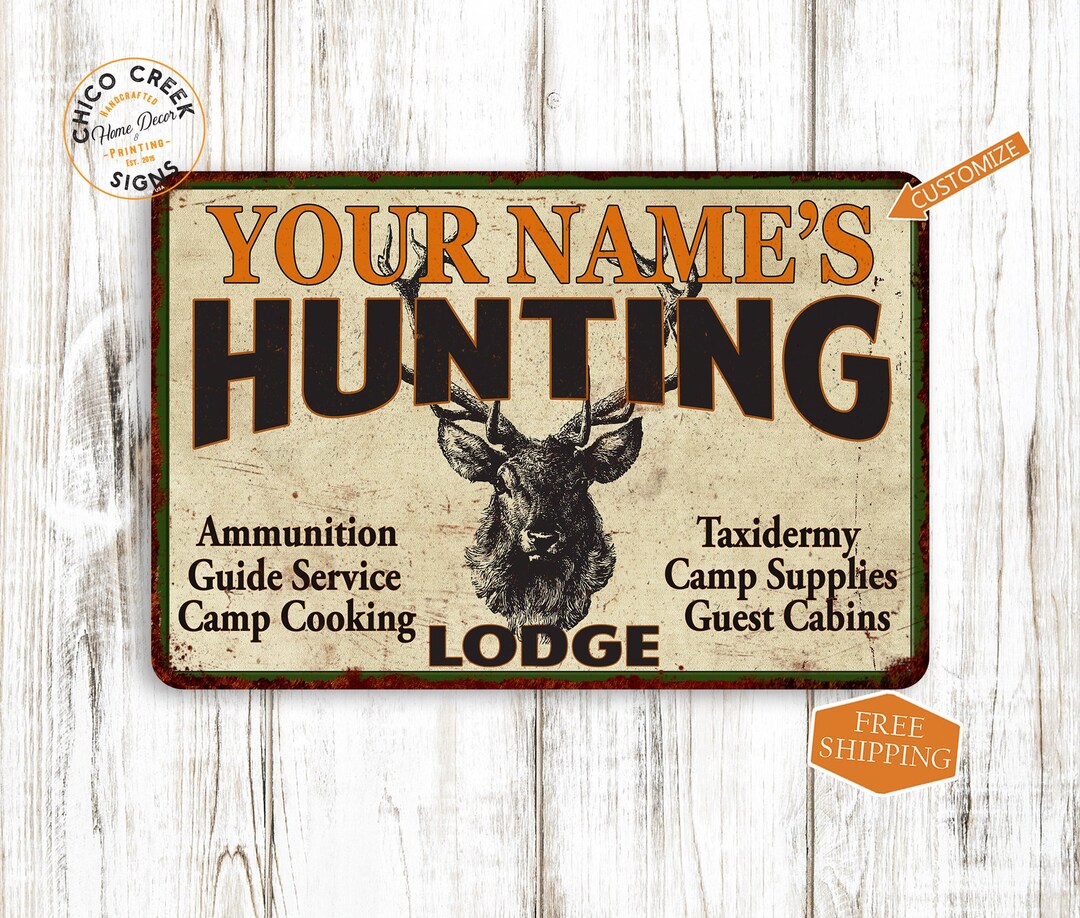 Personalized Hunting Lodge Sign Custom Sign Cabin Lakehouse Lodge Decor ...