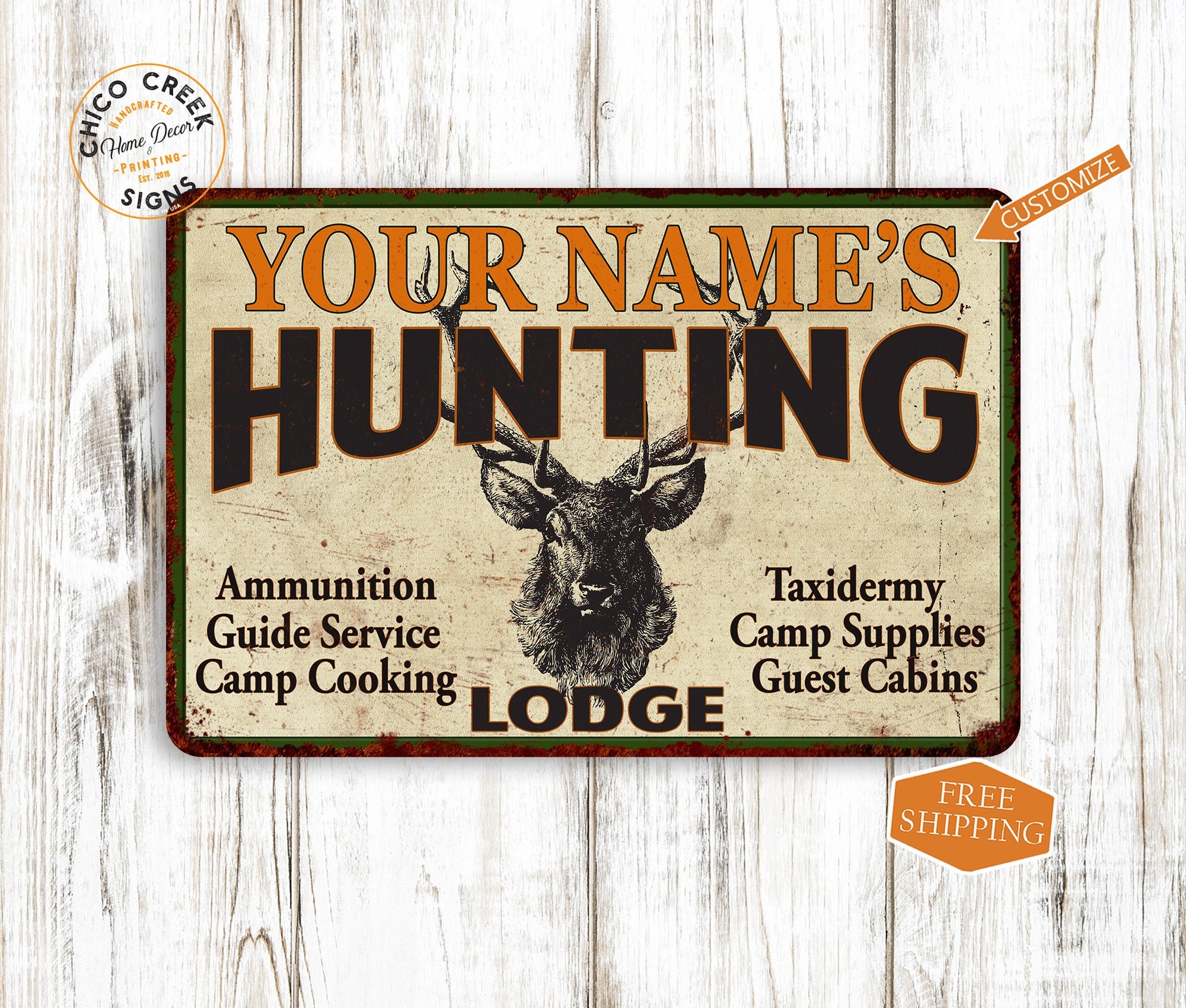 Personalized Hunting Lodge Sign Custom Sign Cabin Lakehouse - Etsy