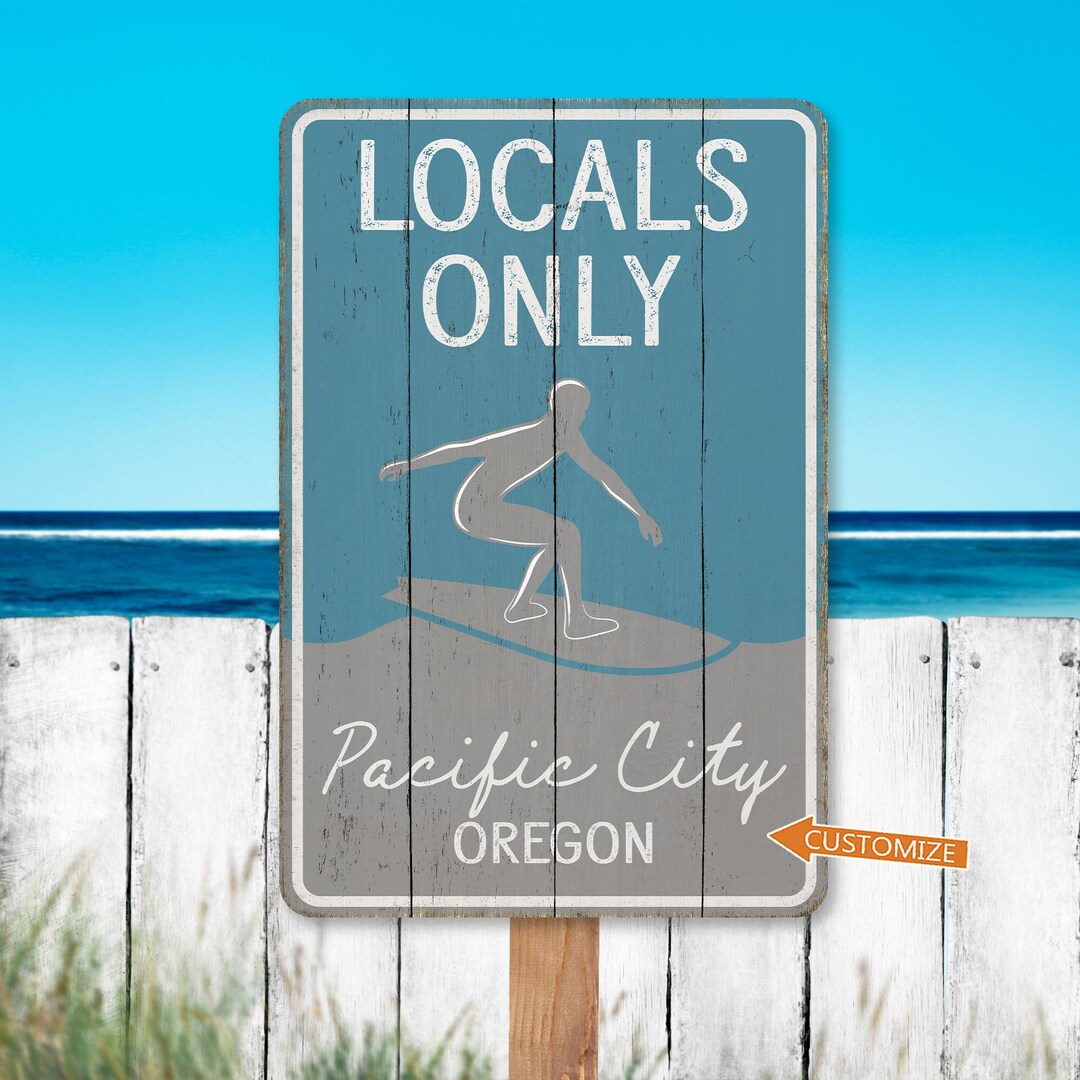 Locals Only Sign, Beach House Decor, Custom Beach Sign, Surfing Gifts ...