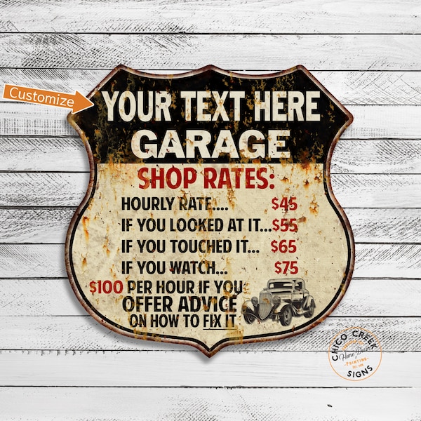 Shop Rate Signs - Etsy