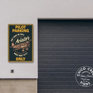 Pilot Parking Only Sign, Airplane Sign, Wall Decor, Parking Signs ...