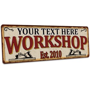 Personalized Workshop Sign Garage Sign Man Cave Shop Work Shop Sign ...