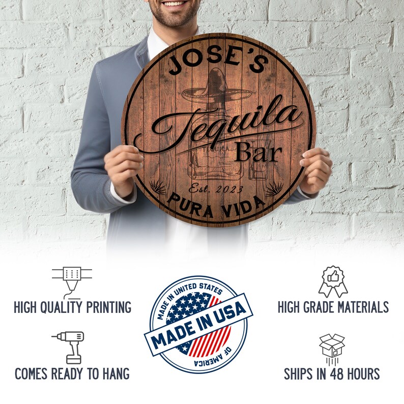 Personalized Tequila Bar Sign, Tequila Gifts, Custom Bar Signs, Home ...