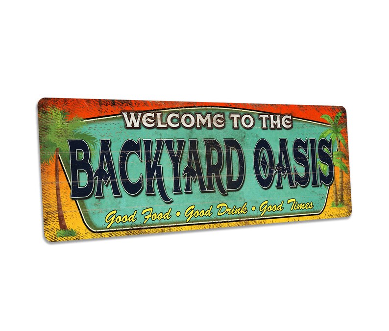 Backyard Oasis Sign Swimming Pool Decor Poolside Paradise - Etsy