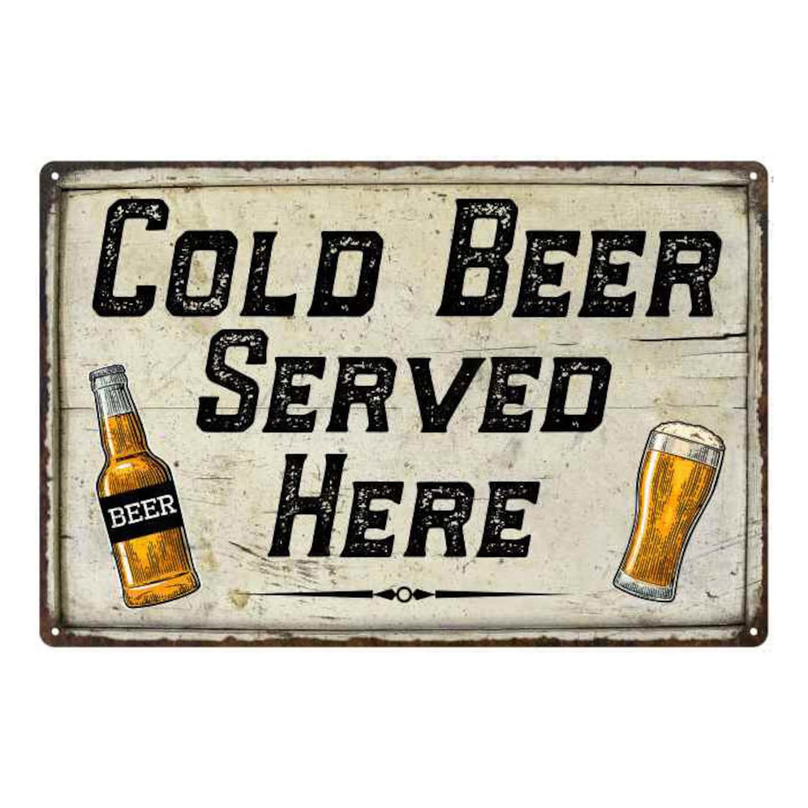Cartel de cerveza letrero de cerveza fría servida aquí bar - Etsy México
