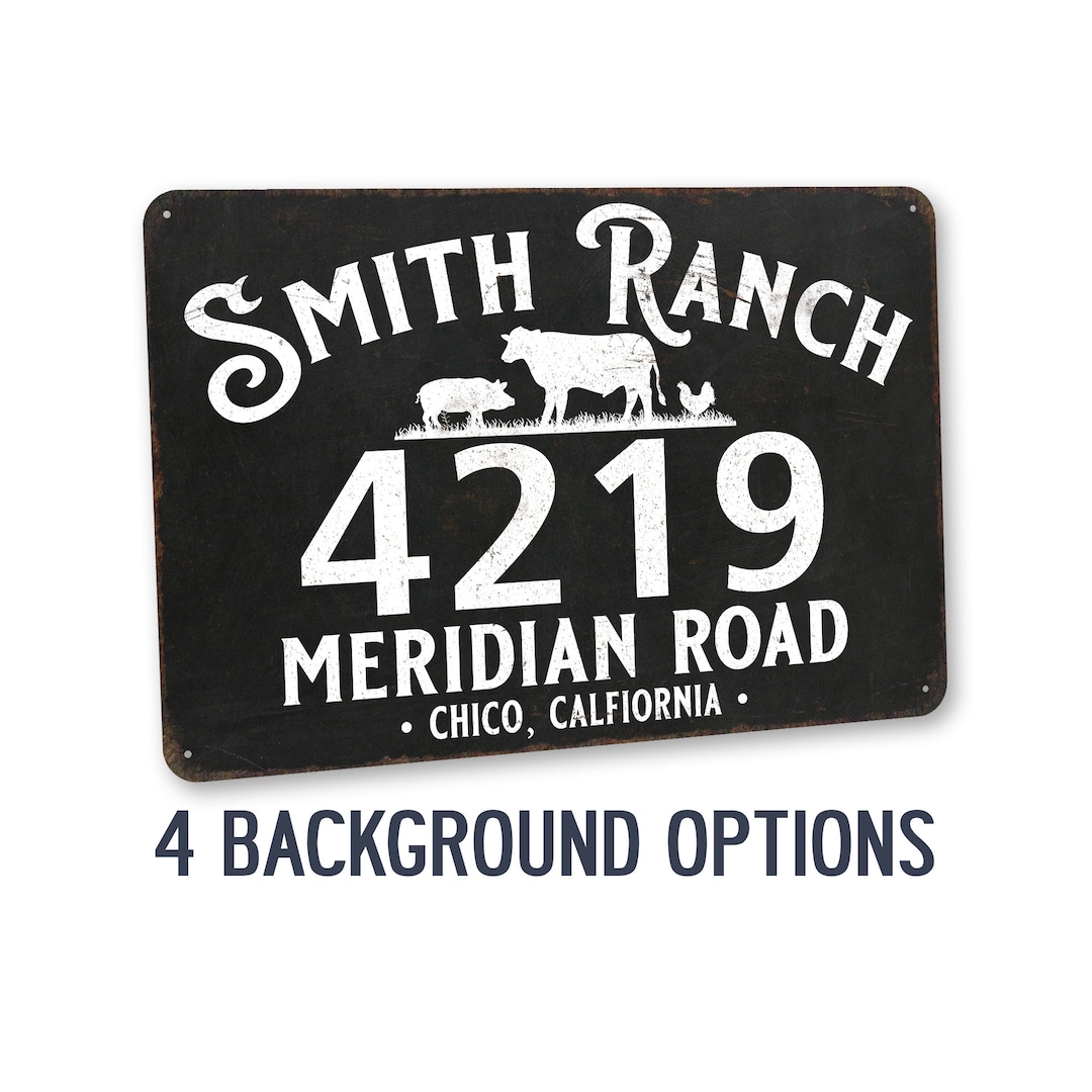 Custom Farmhouse Address Sign, Personalized Address Sign, Farm Sign ...