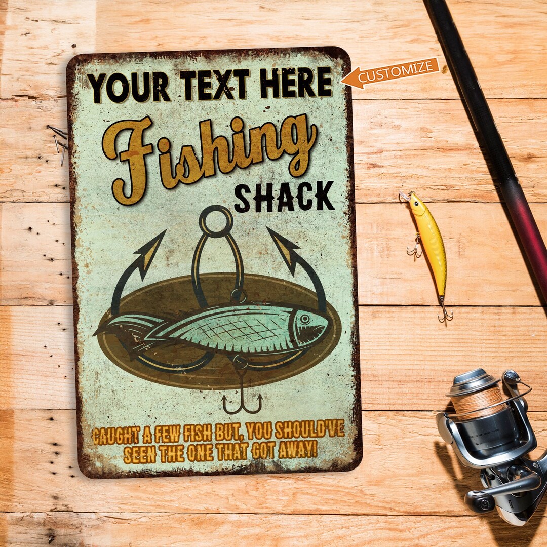 Personalized Fishing Sign, Fishing Gifts, Bait & Tackle, Man Cave Sign ...