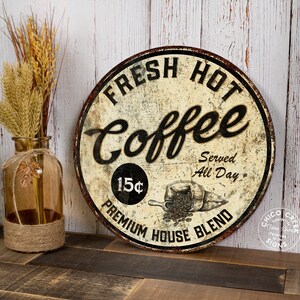 Fresh Hot Coffee Sign, Coffee Bar, Coffee Shop Decor, Cafe Java, Wall ...
