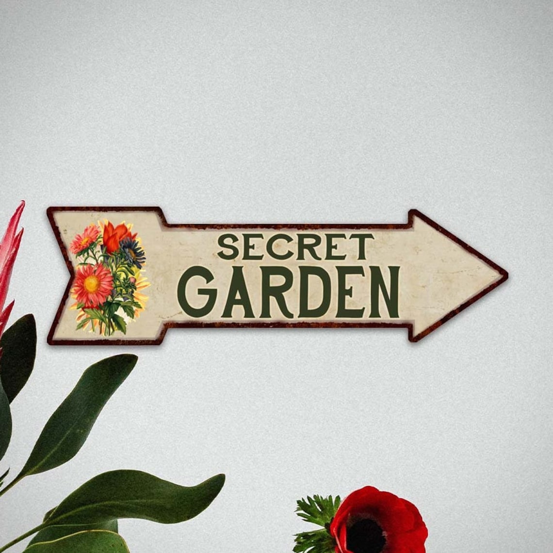 Secret Garden Sign Secret Garden Arrow Sign Garden Flowers - Etsy