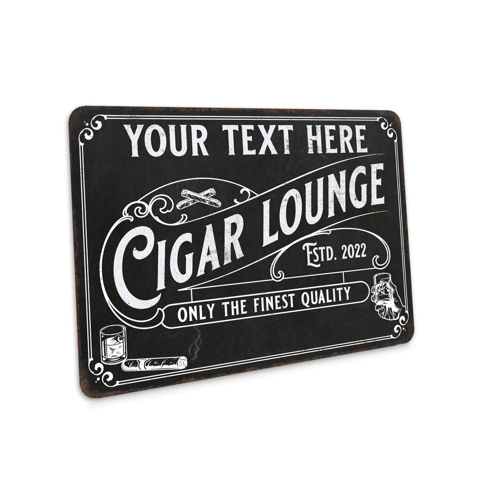 Personalized Cigar Lounge Sign Man Cave Bar Stogie Metal Home - Etsy