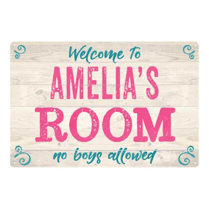 Personalized Girls Room Sign Bedroom Kids Childs Gift Metal | Etsy