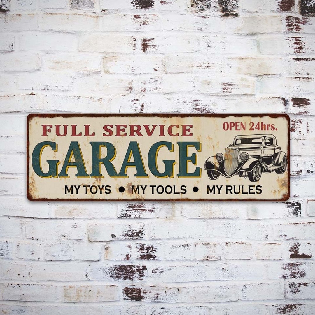 Full Service Garage Sign, Auto Shop Decor, Repair Shop Wall Art Signs ...