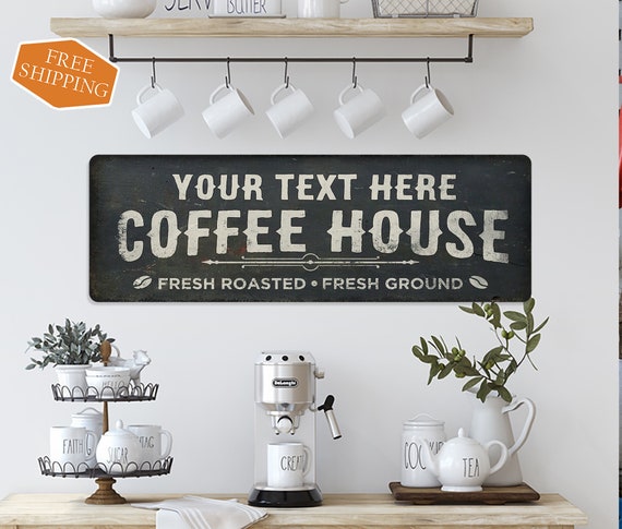 Personalized Coffee House Sign Fresh Roasted Coffee Fresh - Etsy