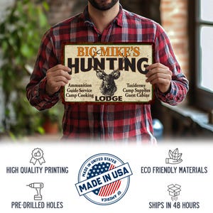 Personalized Hunting Lodge Sign, Custom Hunting Gifts, Gift for Him ...