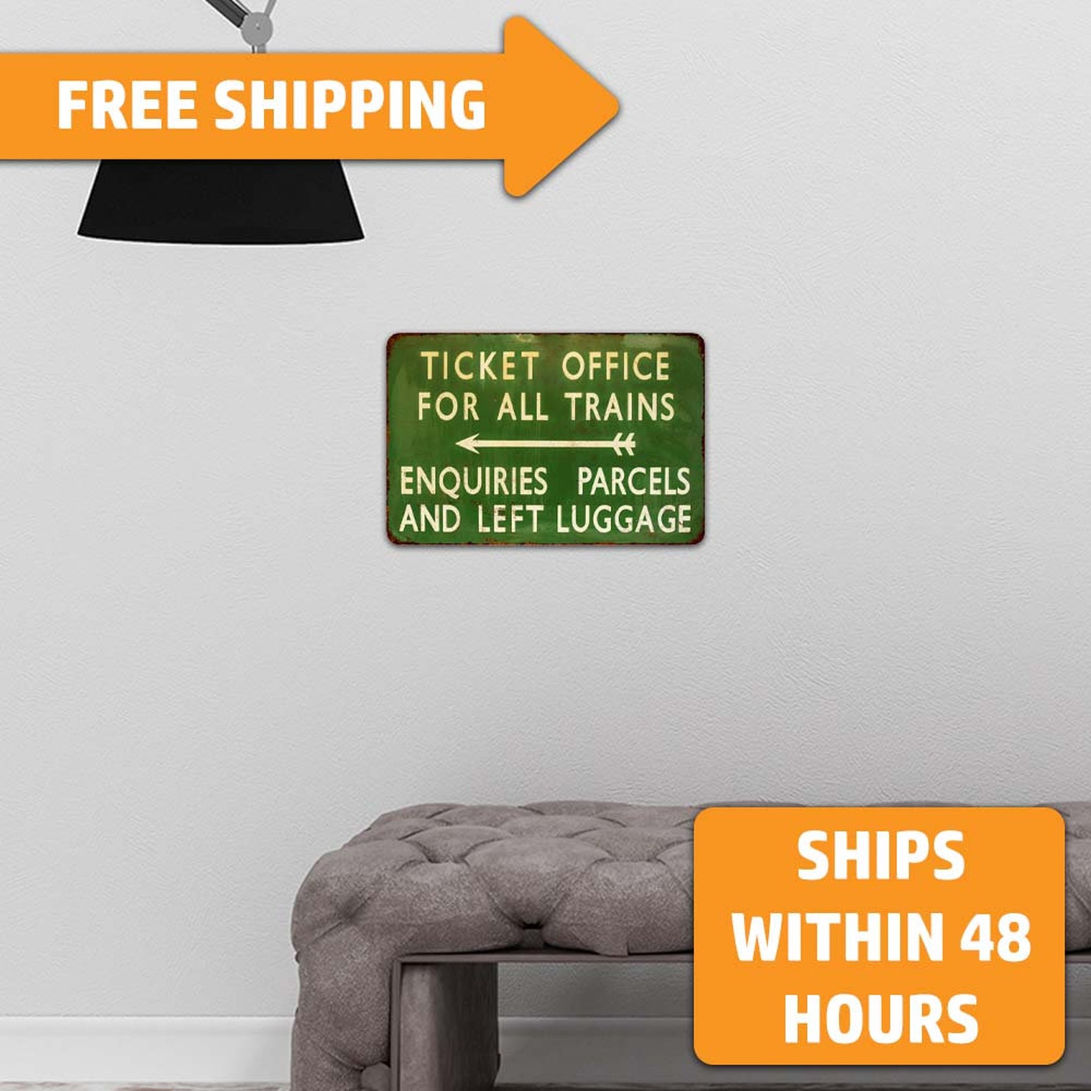 Train Station Sign, Ticket Office Sign, Hobby Trains Decor, Vintage ...