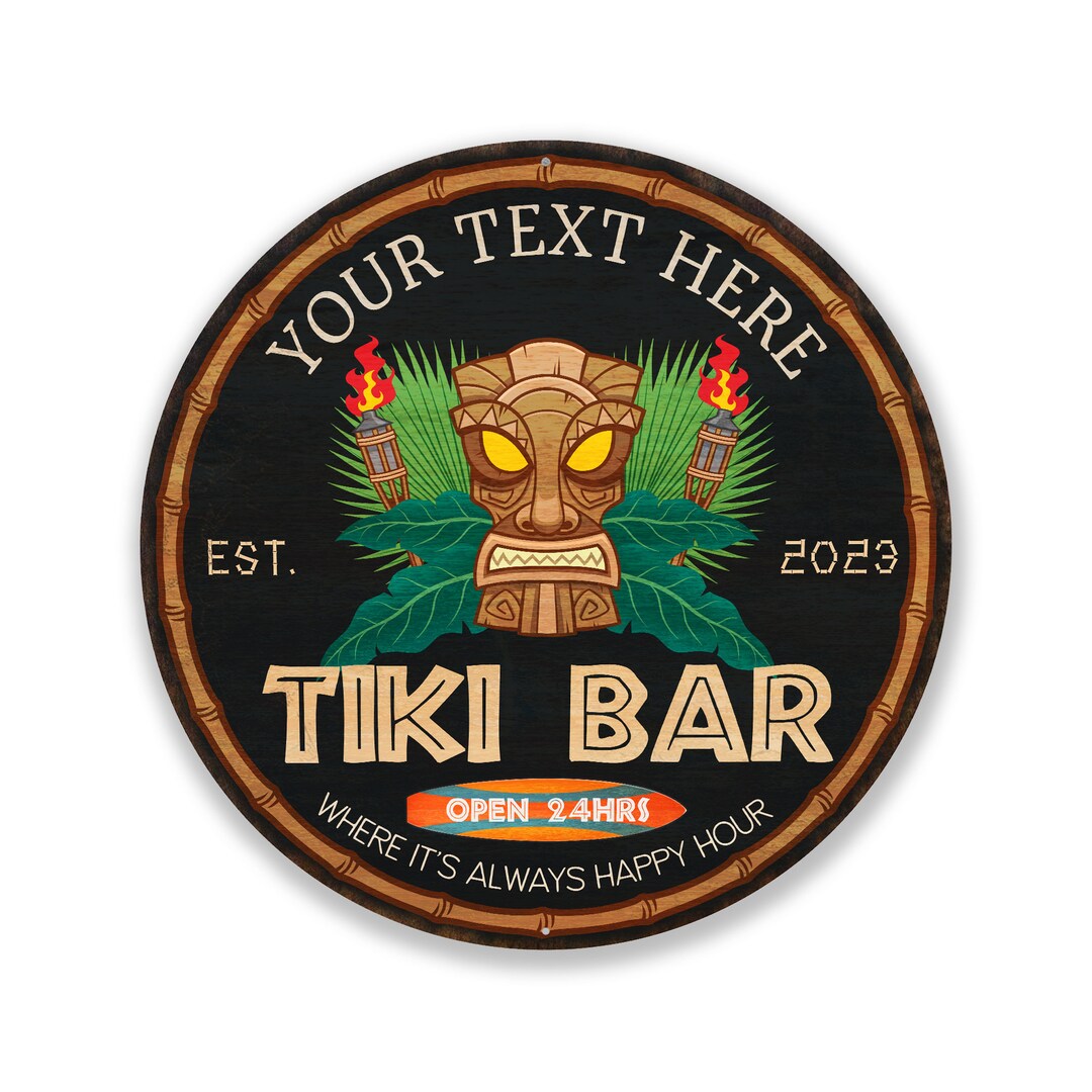 Custom Tiki Bar Sign, Personalized Tiki Sign, Gifts for Him, Backyard ...