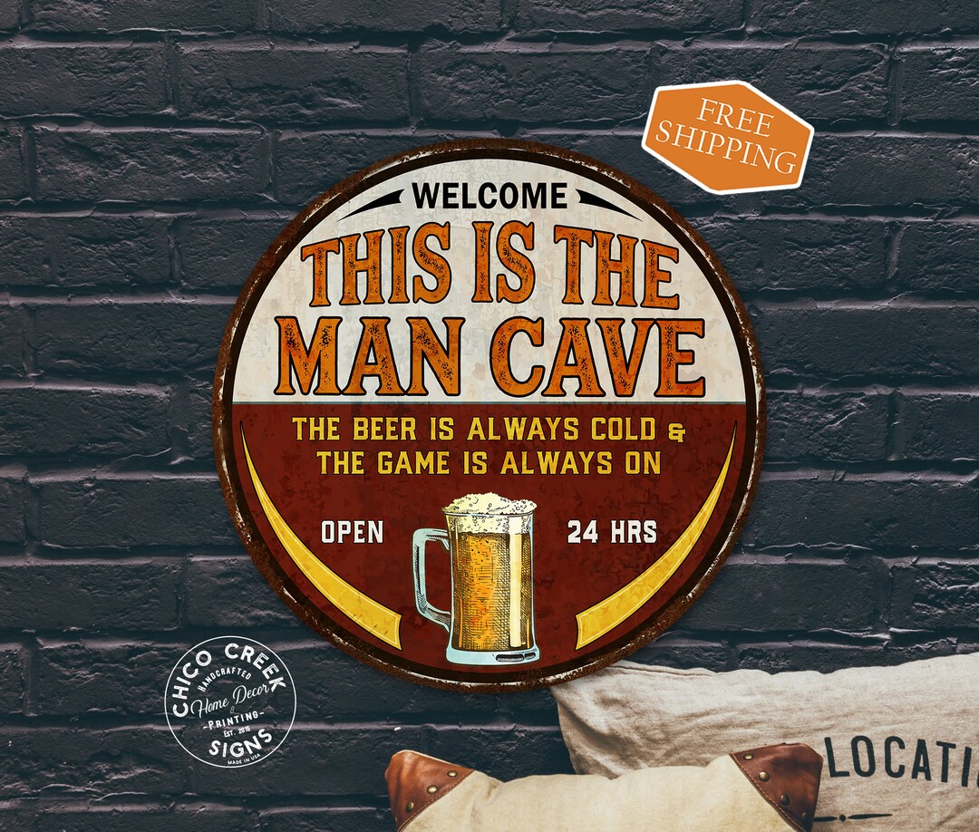 Man Cave Sign, This is the Man Cave Sign, Shop Garage Den Decor ...