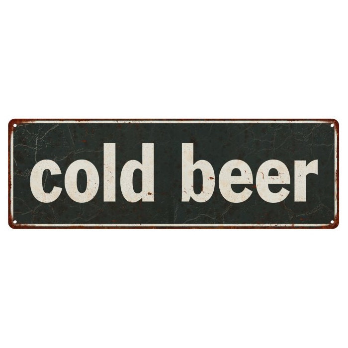 Cold Beer Sign Vintage Looking Shabby Chic Bar Sign Pub - Etsy