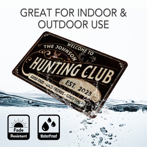 Custom Hunting Club Sign, Personalized Signs, Hunting Decor, Cabin ...