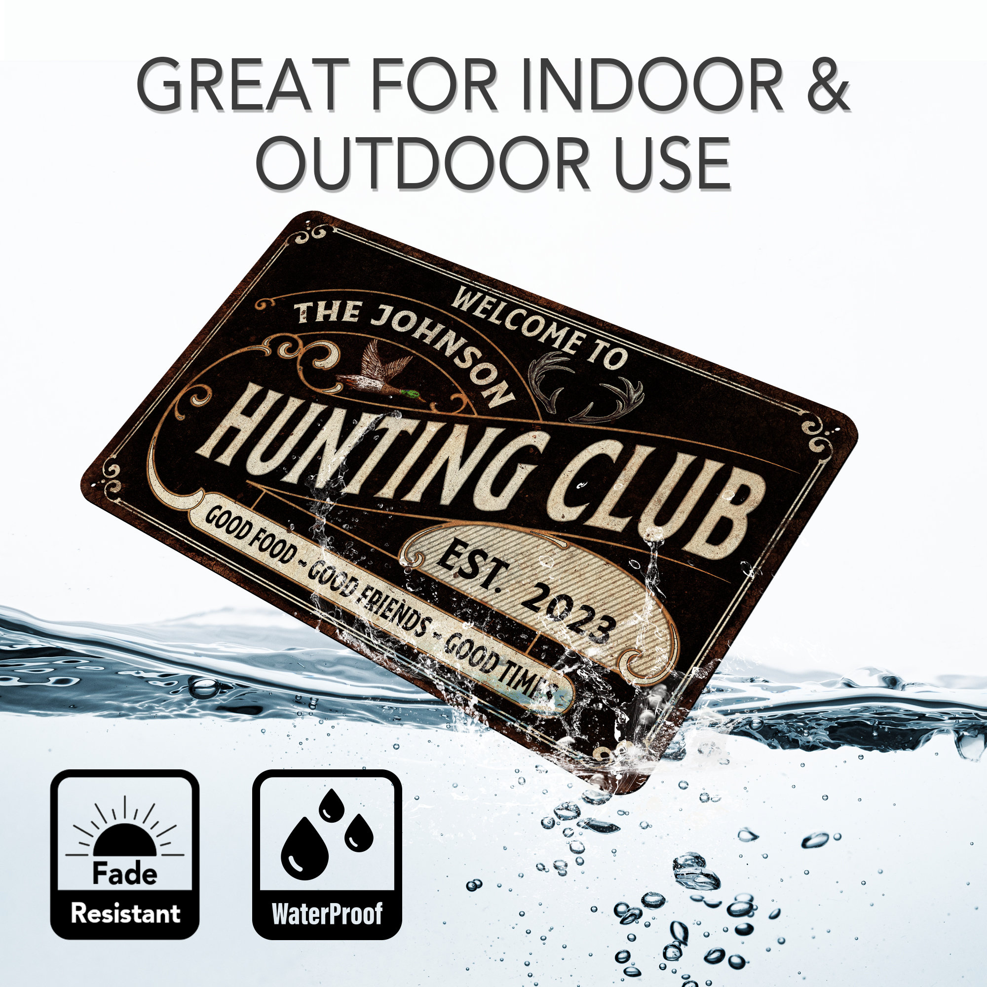 Custom Hunting Club Sign, Personalized Signs, Hunting Decor, Cabin ...
