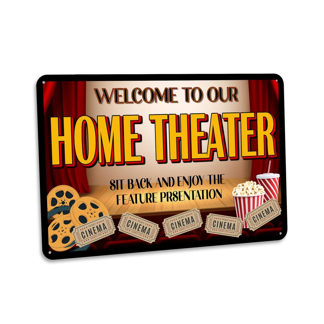 Home Theater Sign, Movie Room Sign, Movie Theater Sign, Theater Decor ...