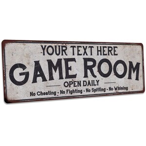 Personalized Game Room Sign Rec Room Sign Card Room Pool Billiards Room ...
