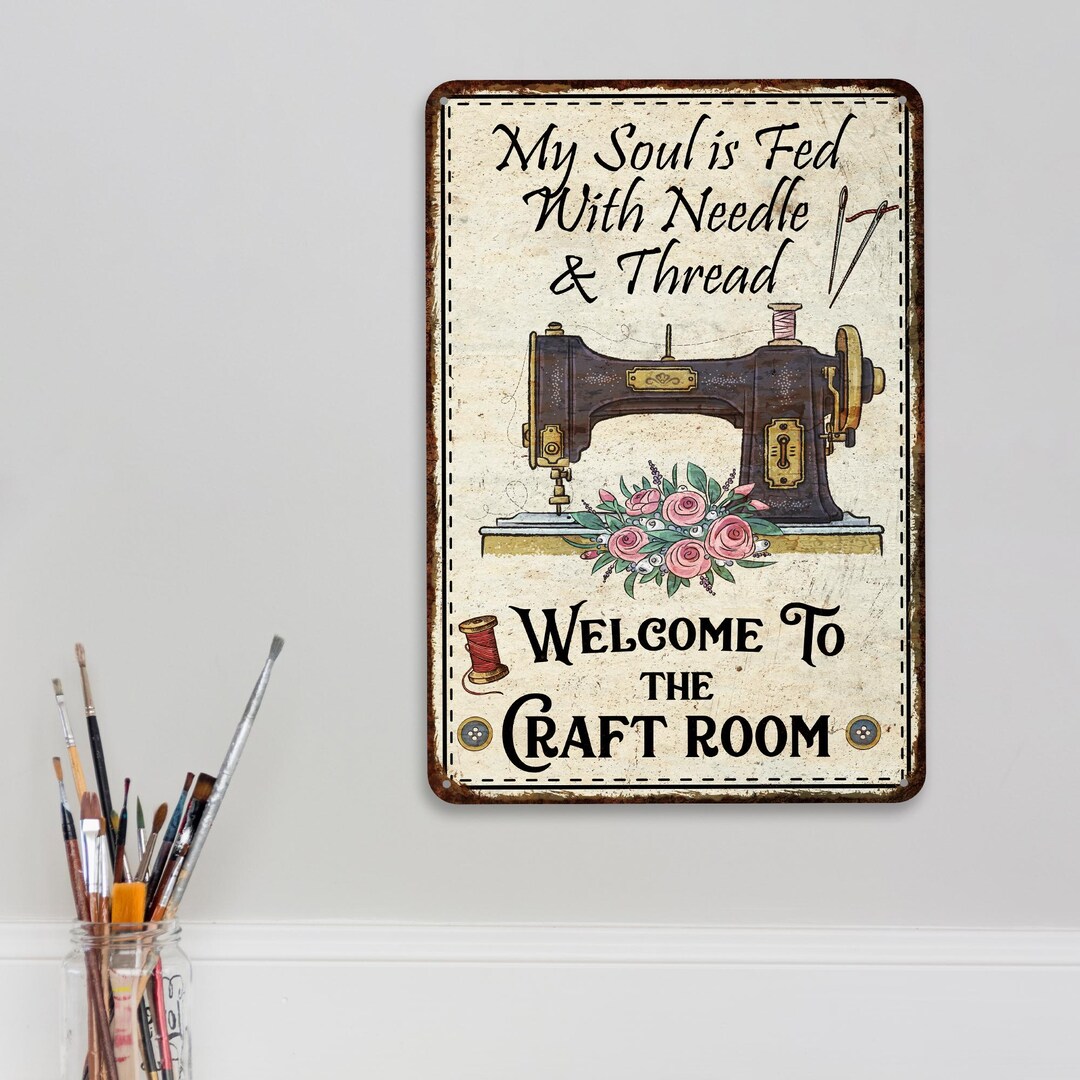 Welcome to the Craft Room Sign, Craft Room Decor, Gift for Her, Sewing ...