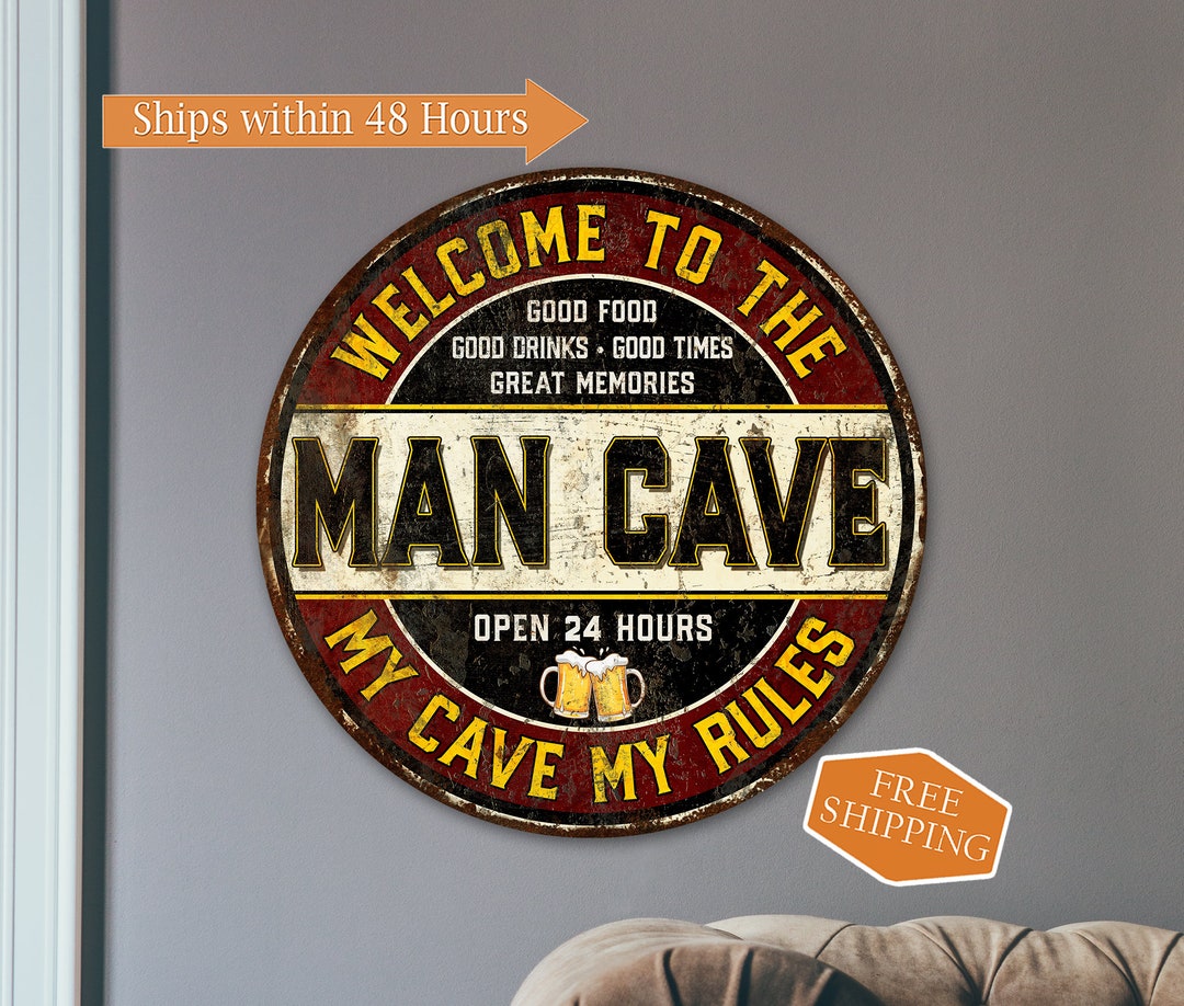 Welcome to the Man Cave Sign, Man Cave Decor, Man Cave Wall Art, Gift ...