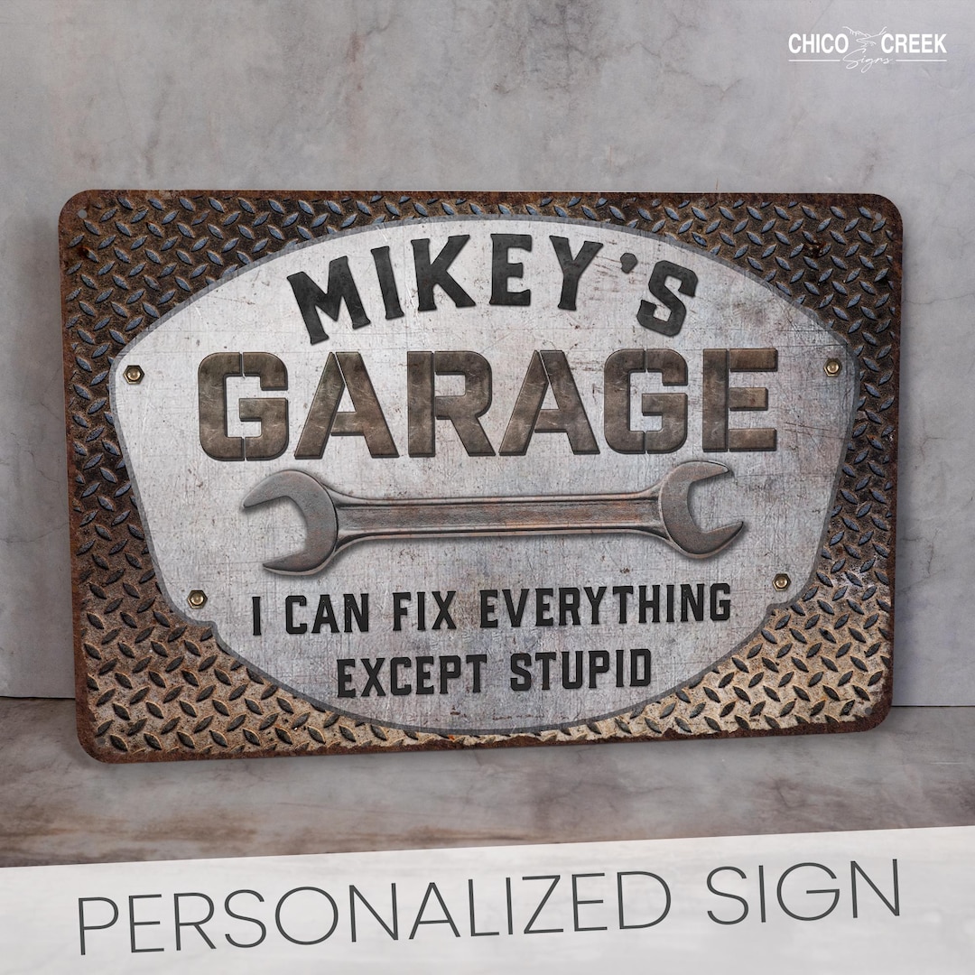 Garage Sign, Custom Metal Sign, Man Cave Decor, Garage Wall Art ...