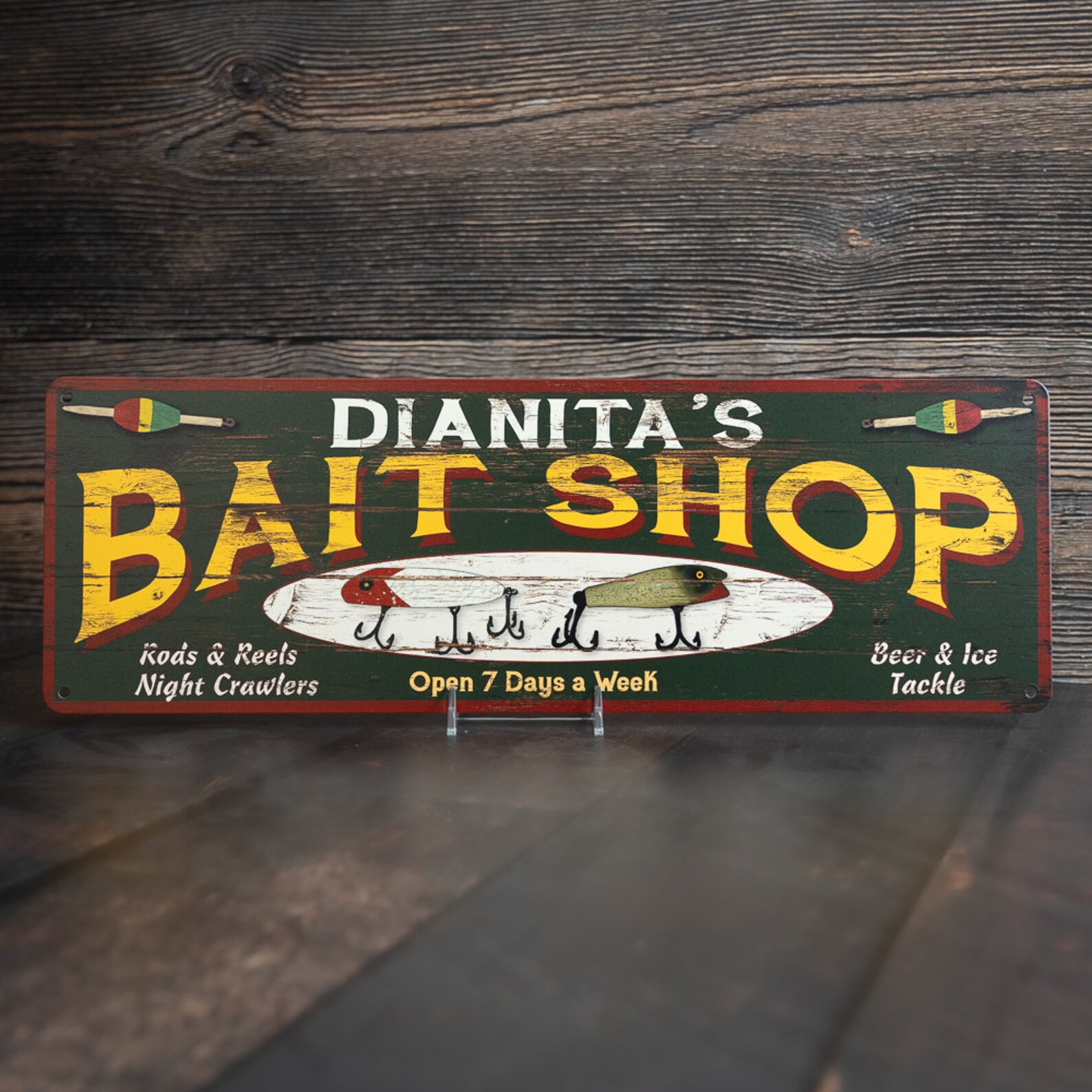 Personalized Bait Shop Sign Fishing Signs Decor Vintage Man | Etsy