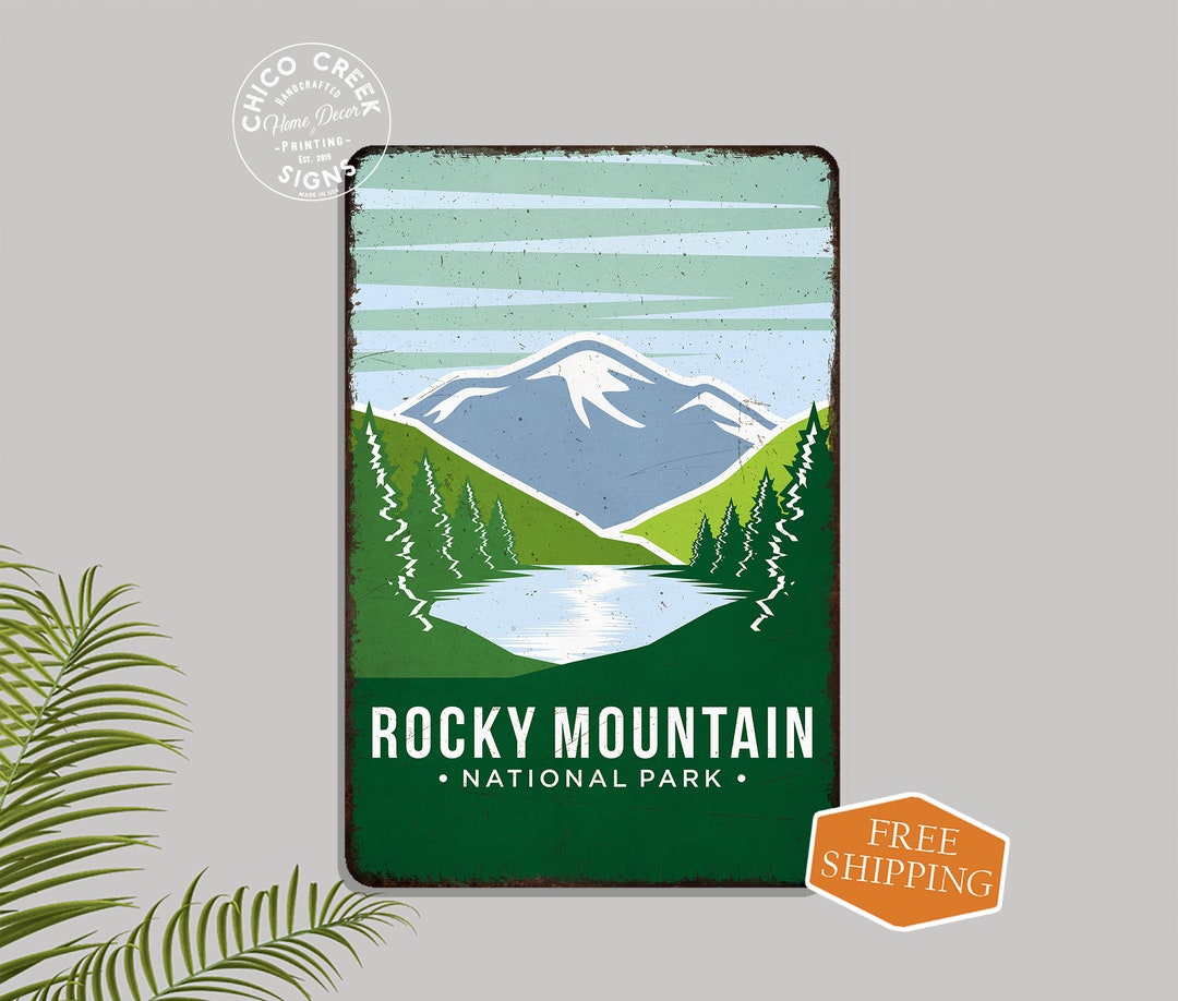 Rocky Mountain National Park Sign, Rustic Looking Wall Decor, Cabin ...