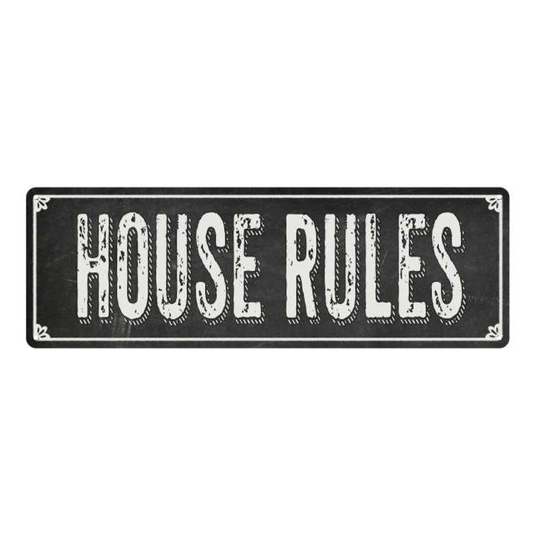 HOUSE RULES Sign, Housemate Roommate Decor, Kitchen Rules, Room Shabby ...