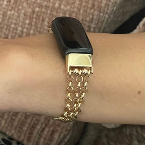 14K Gold Filled Fitbit Inspire 3 Bracelet: Dainty Chain Band, Women's ...
