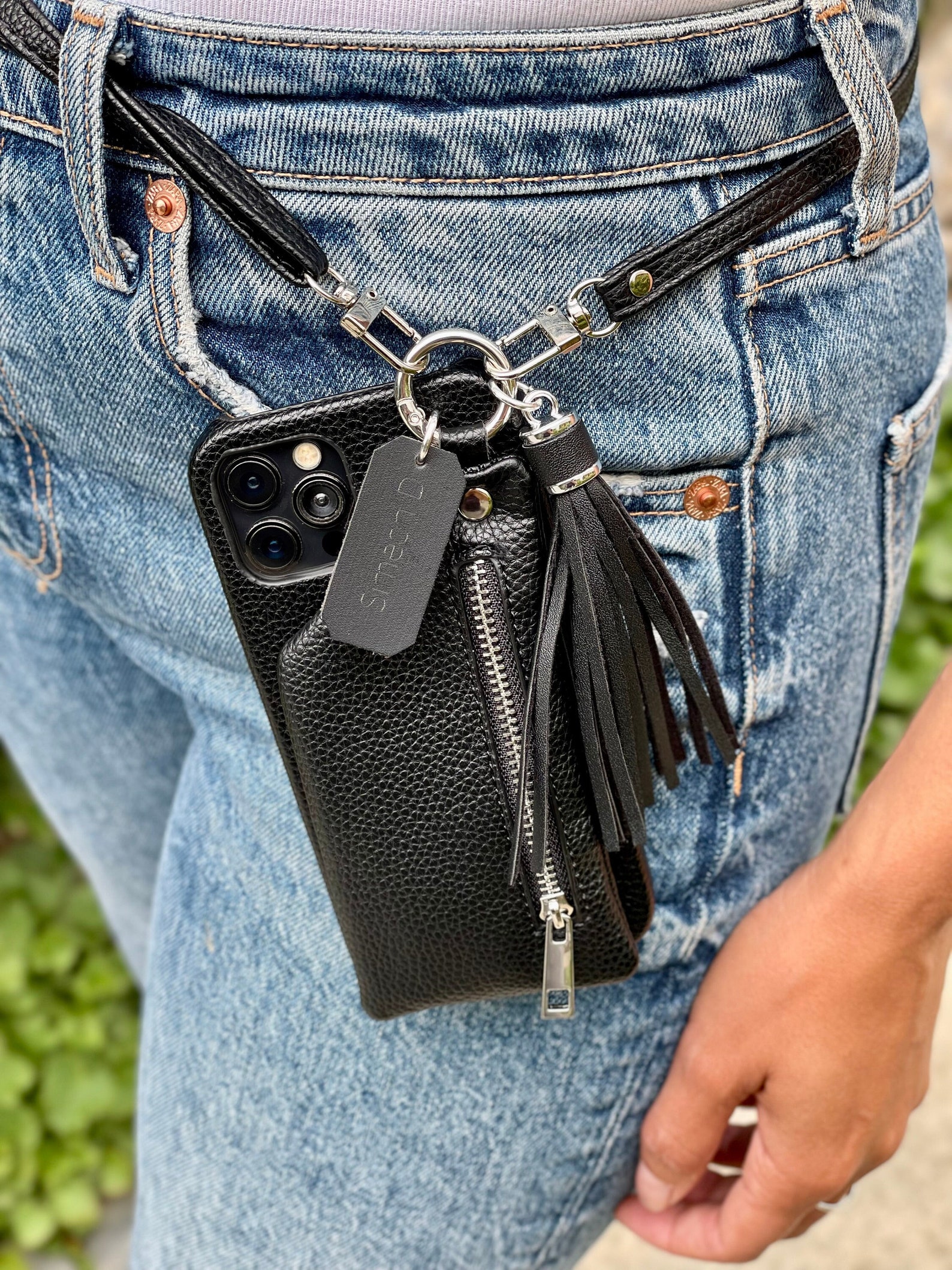 Personalized Leather iPhone Wallet Case: Crossbody Shoulder Strap With ...