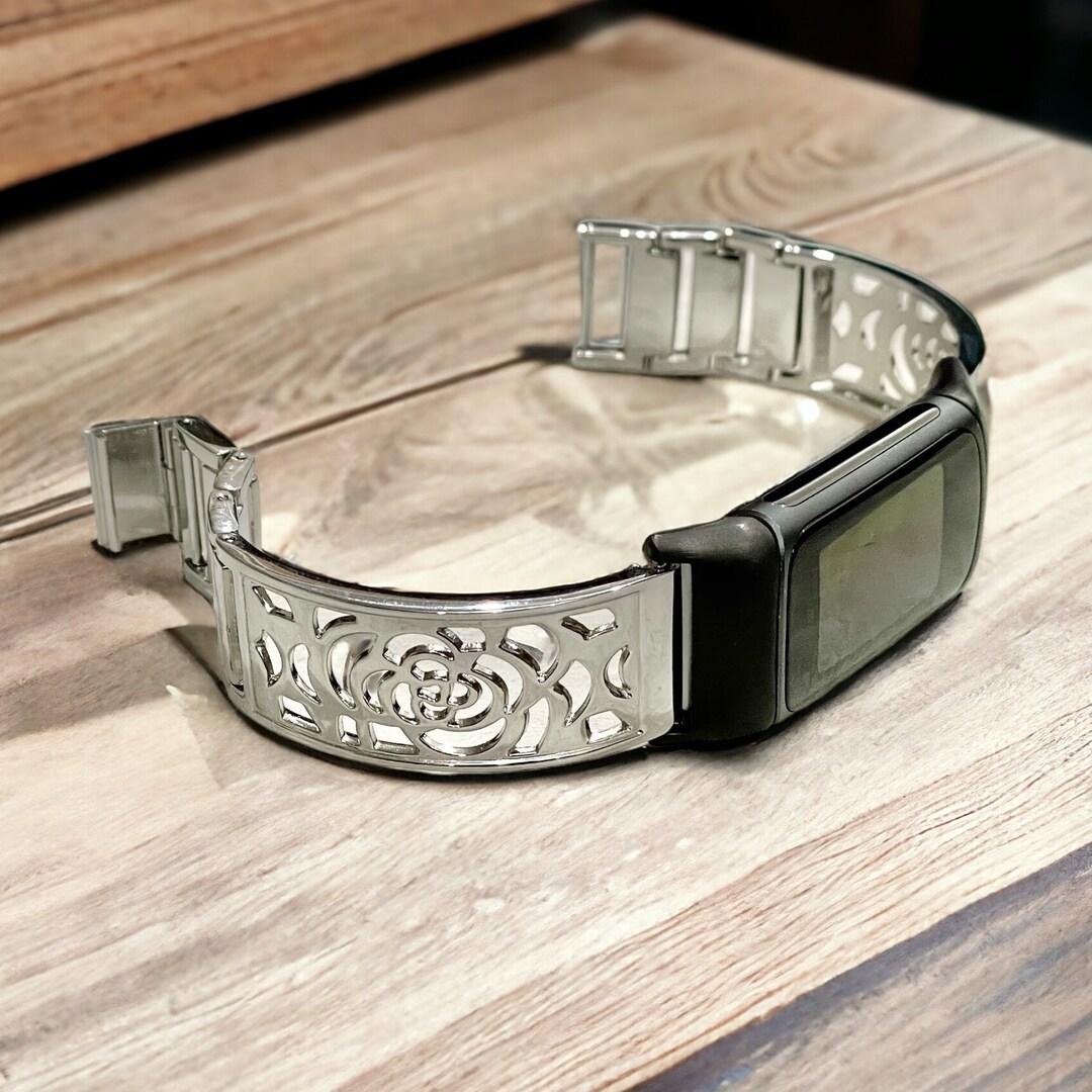 Silver Fitbit Charge 6 Band Women Bracelet Charm Bangle Jewelry - Etsy