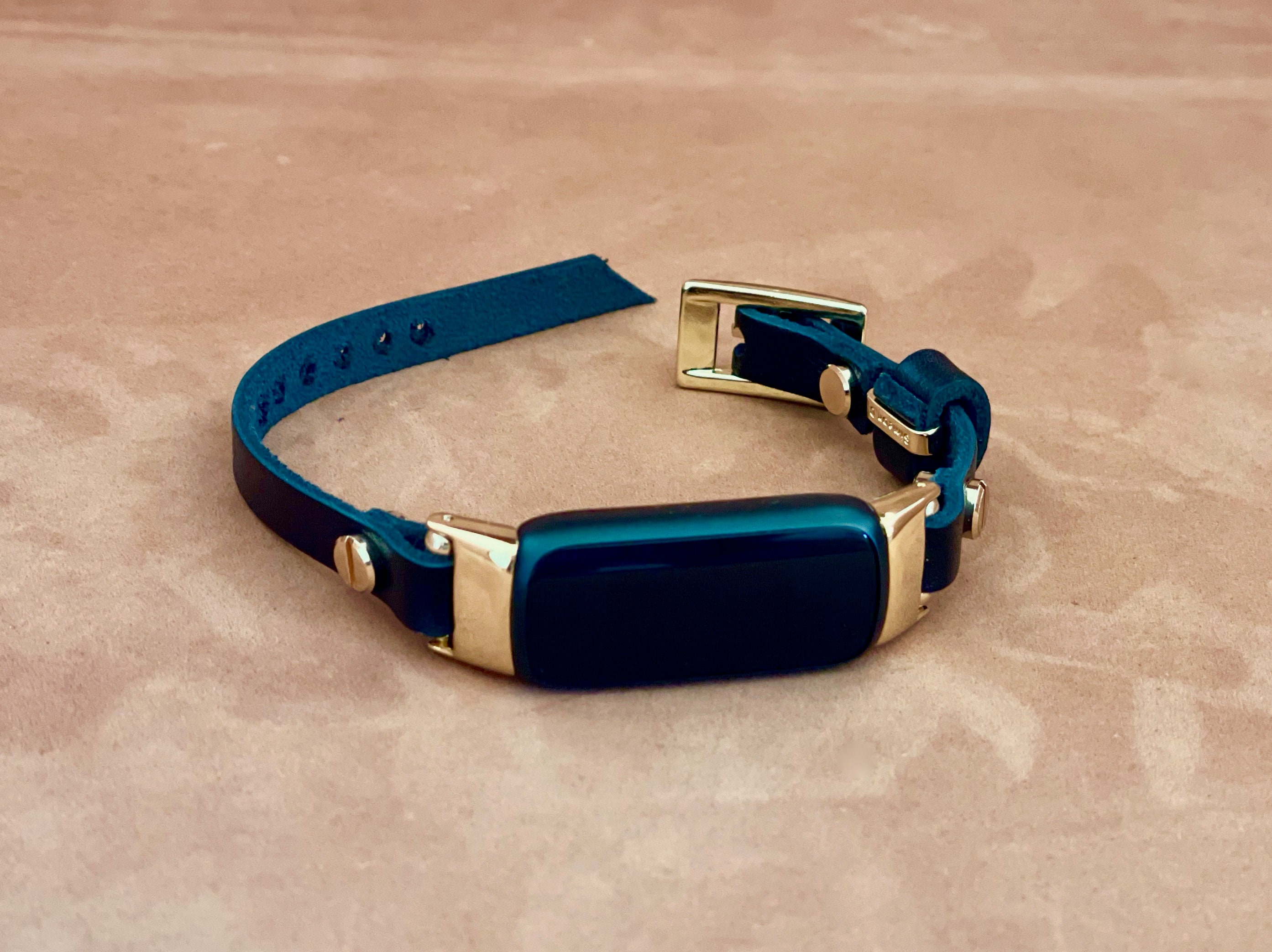 Black Leather Fitbit Luxe Band Gold Slim Fitbit Luxe Bracelet ... Black Leather Fitbit Luxe Band Gold Slim Fitbit Luxe Bracelet ...