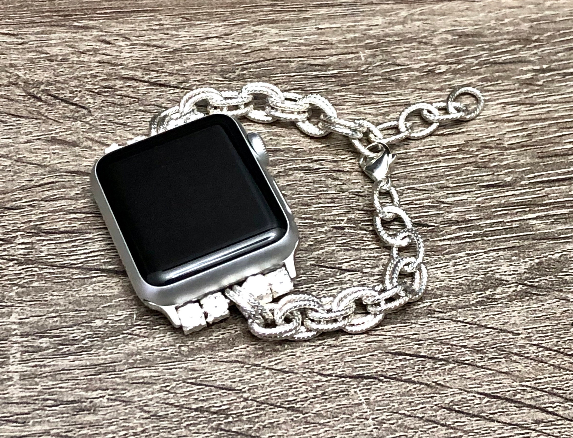Dressy Silver Chain Apple Watch Band Women Style 38mm 40mm 42mm 44mm ...