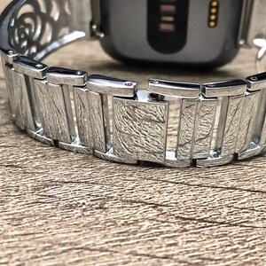 Silver Fitbit Versa 2 Band, Adjustable Bangle Bracelet With Charm - Etsy