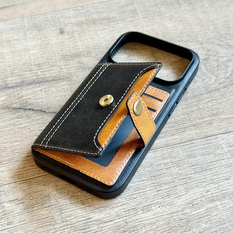 Personalized Leather Wallet iPhone Case 17 16 Pro 15 Max 14 13 Plus Air ...