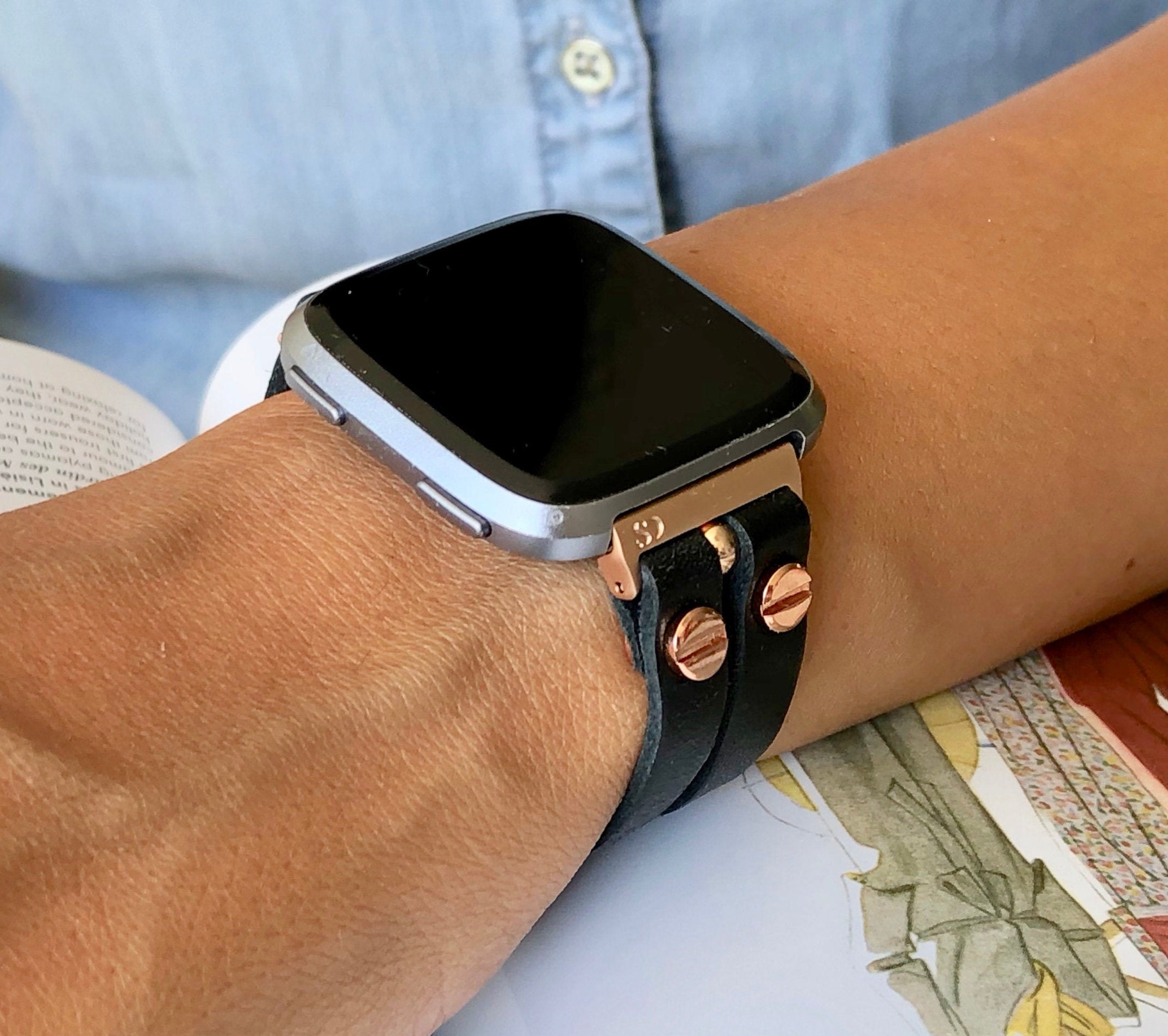 Fitbit Versa 2 Band Rose Gold Fitbit Versa Watch Cuff Bracelet Fitbit