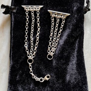 Sterling Silver Apple Watch Band: Women's Luxury Triple Rolo Chain ...