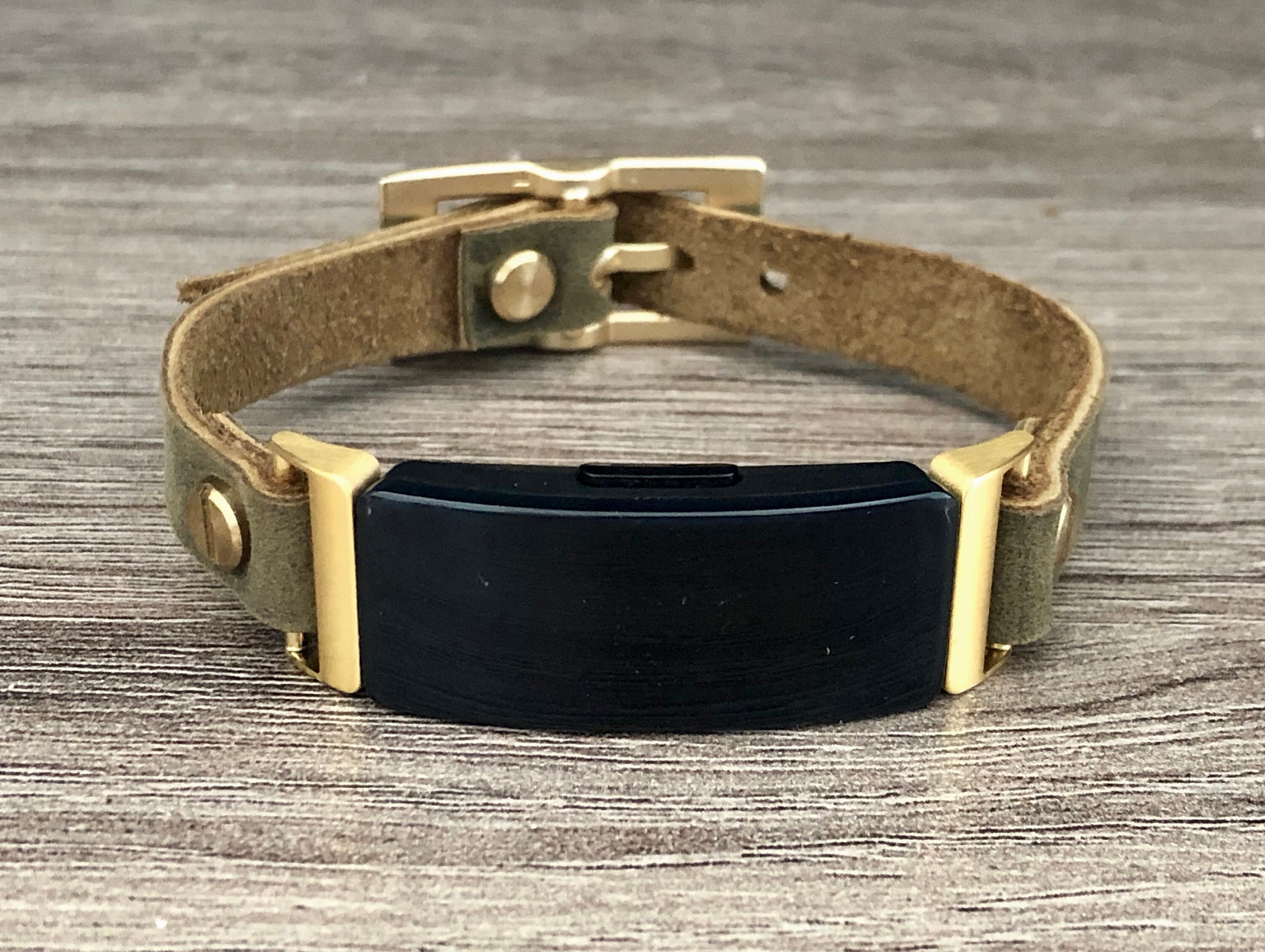 Women Fitbit Inspire HR Band Gold Leather Fitbit Inspire Bracelet Boho ...