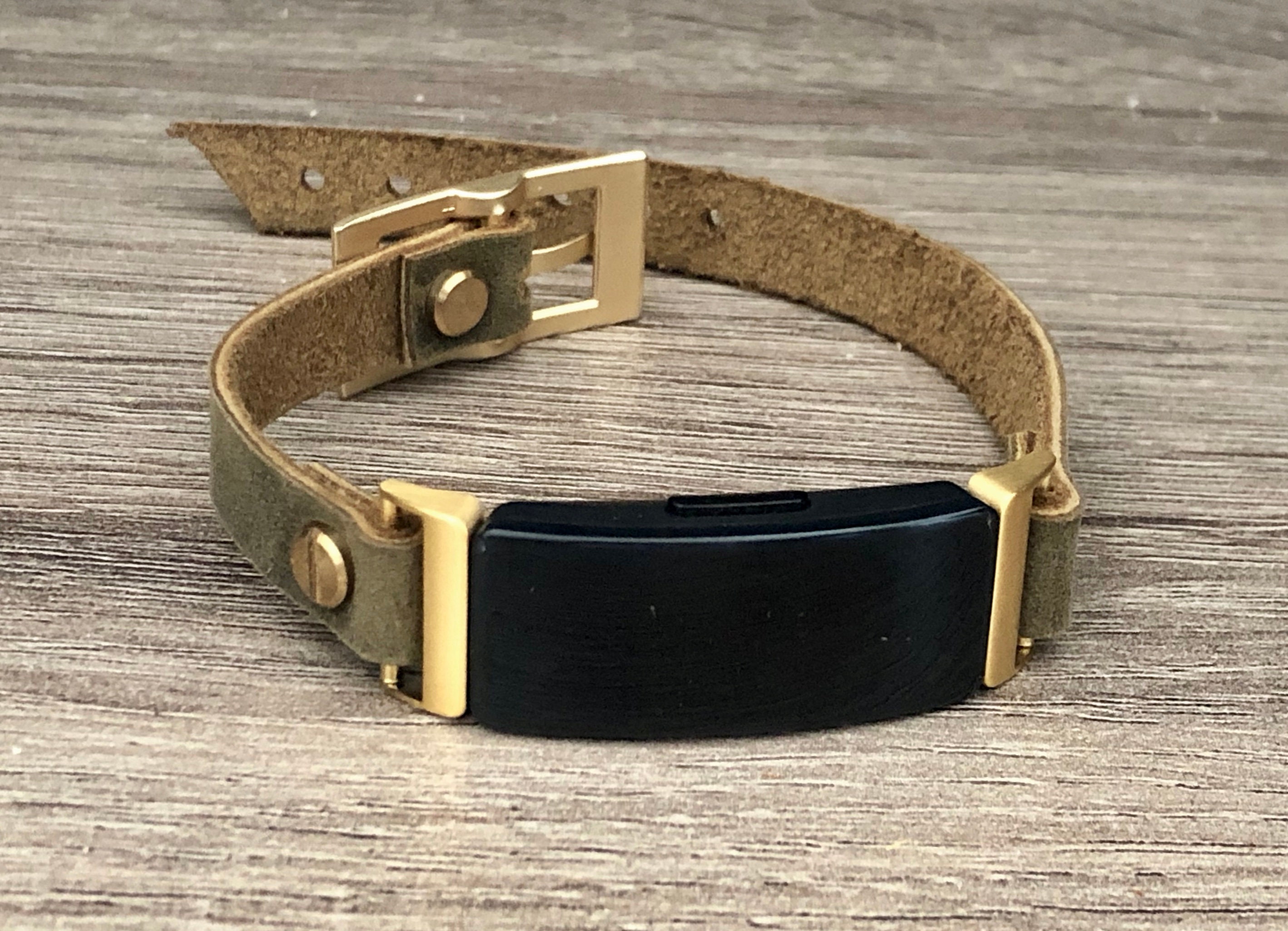 Women Fitbit Inspire HR Band Gold Leather Fitbit Inspire Bracelet Boho ...