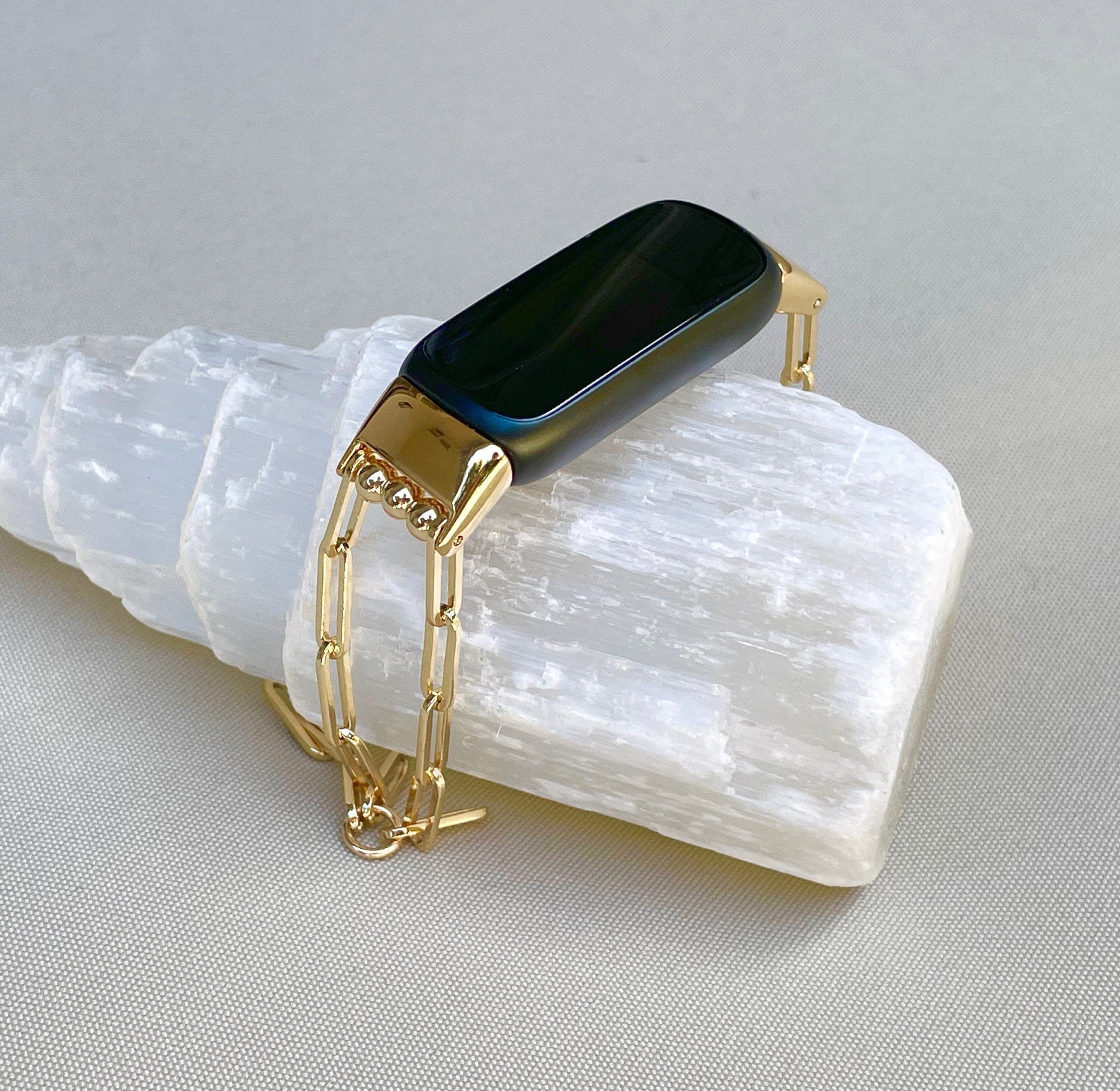 Luxury 14K Gold Filled Paper Clip Chain Fitbit Luxe Bracelet, Chic ...